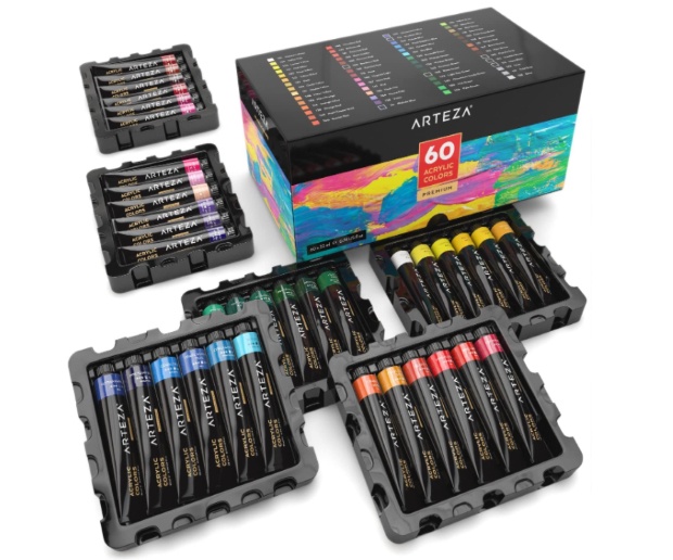 Arteza 24 Piece Acrylic Paint Box Set - District Artisan